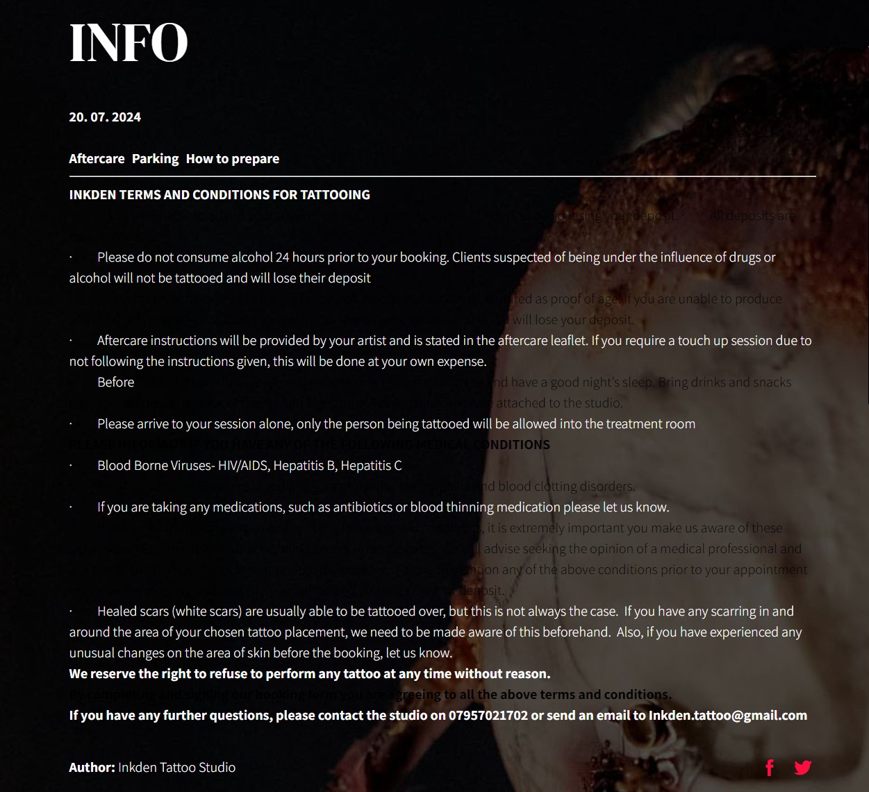 INFO - Inkden Tattoo Studio