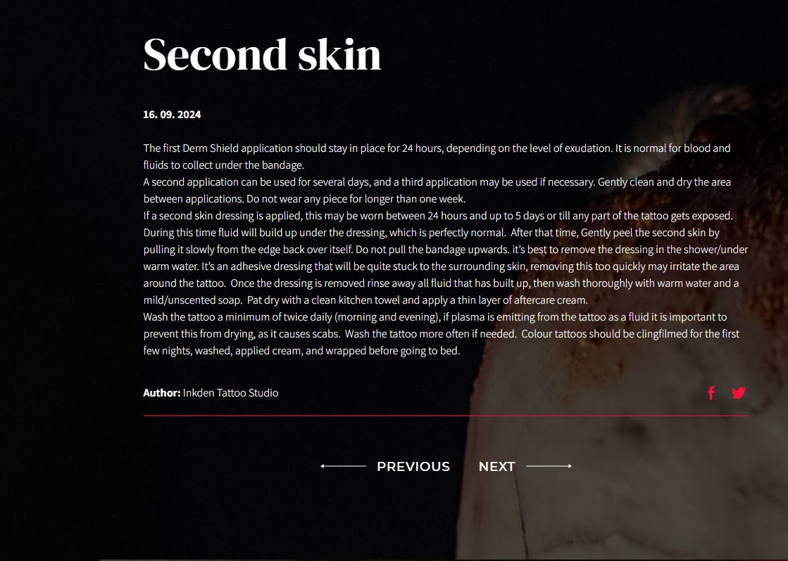 Second skin - Inkden Tattoo Studio